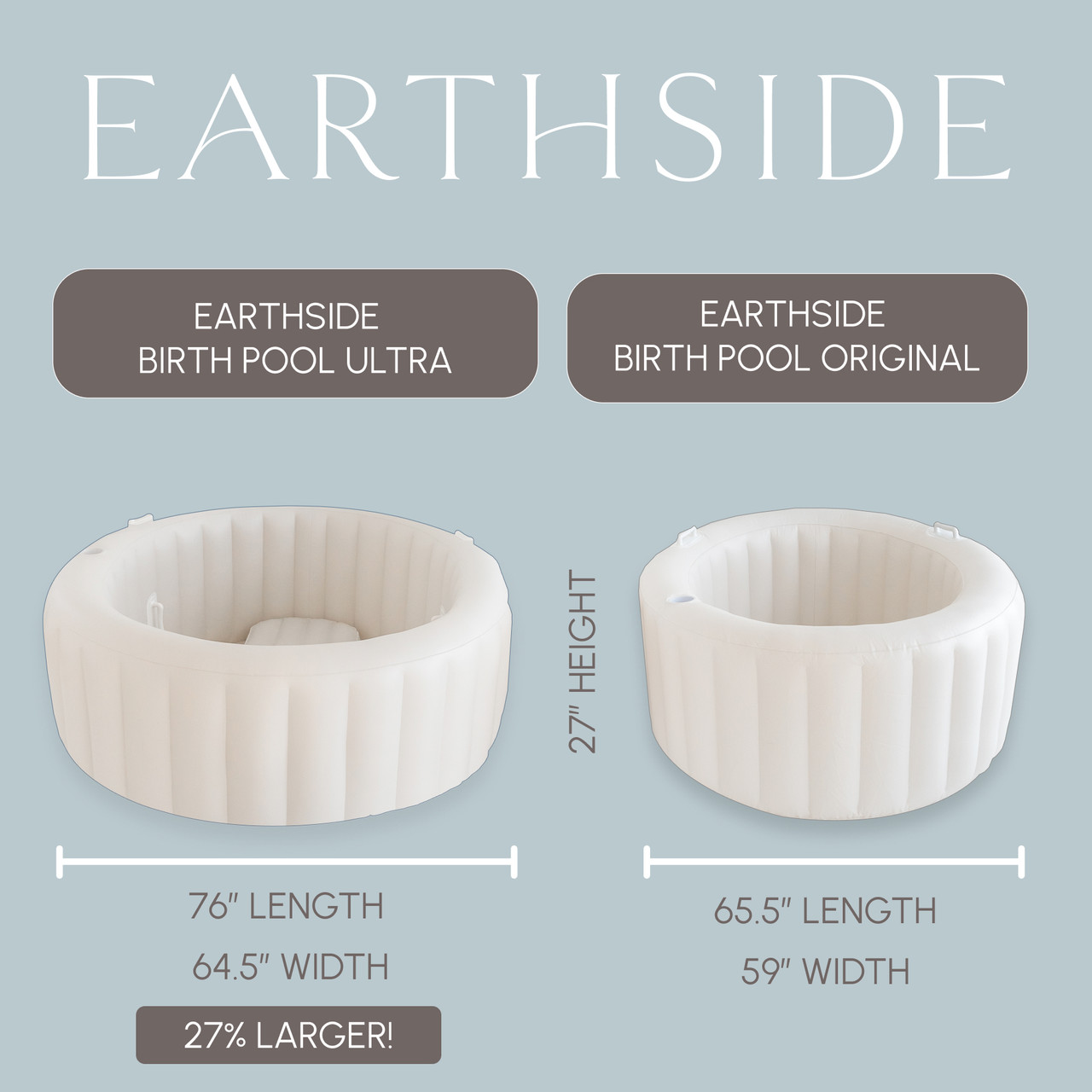 Earthside White Aesthetic Ultra Birth Pool
