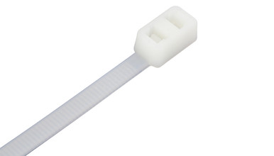 White / Natural Double Loop Cable Ties (Pack of 100)