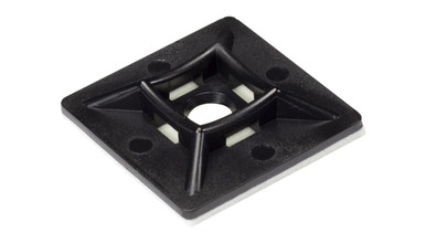 Black Self Adhesive Cable Tie Bases (Pack of 100)