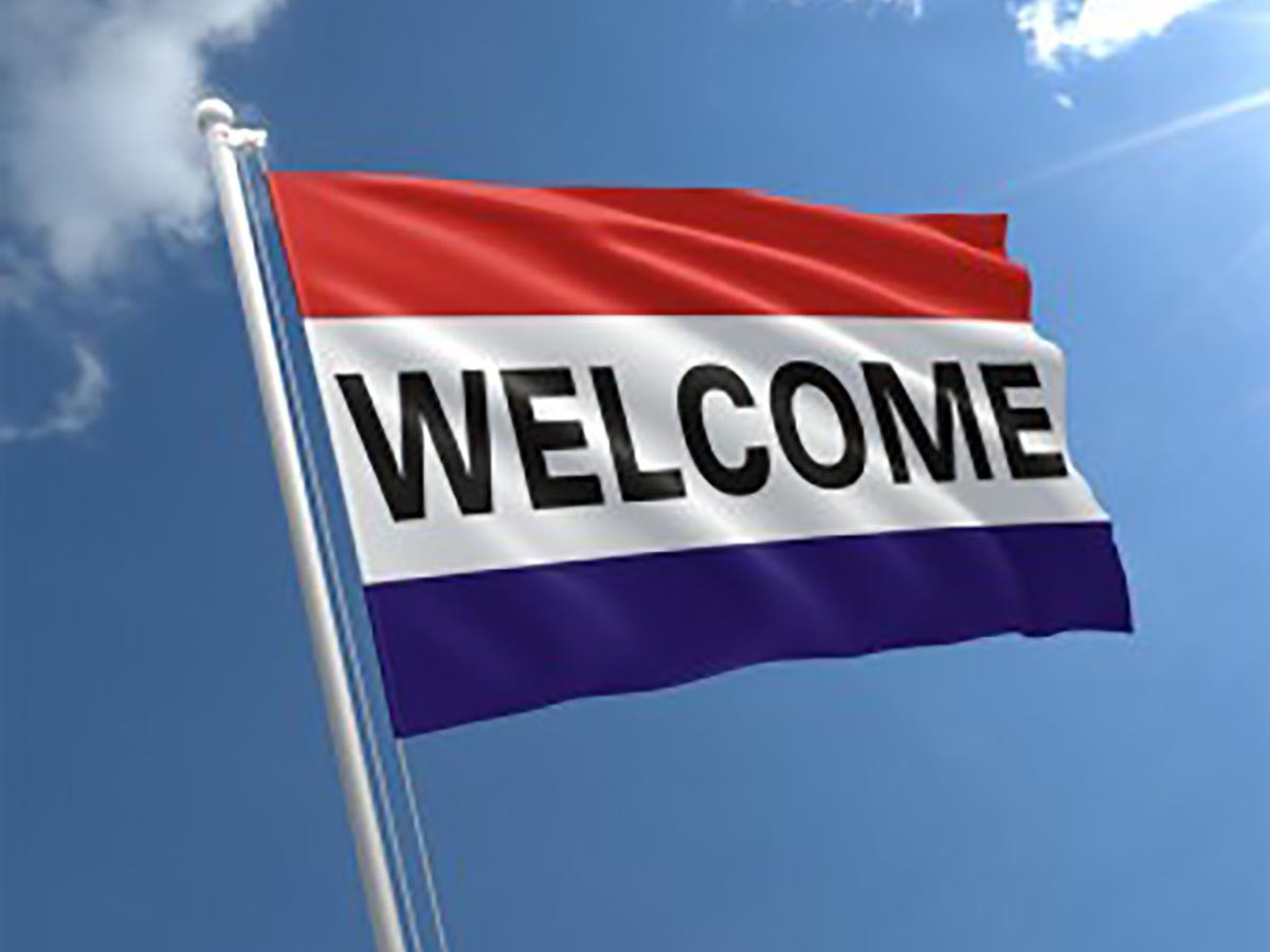 Five Boro Flag Banner and Sign