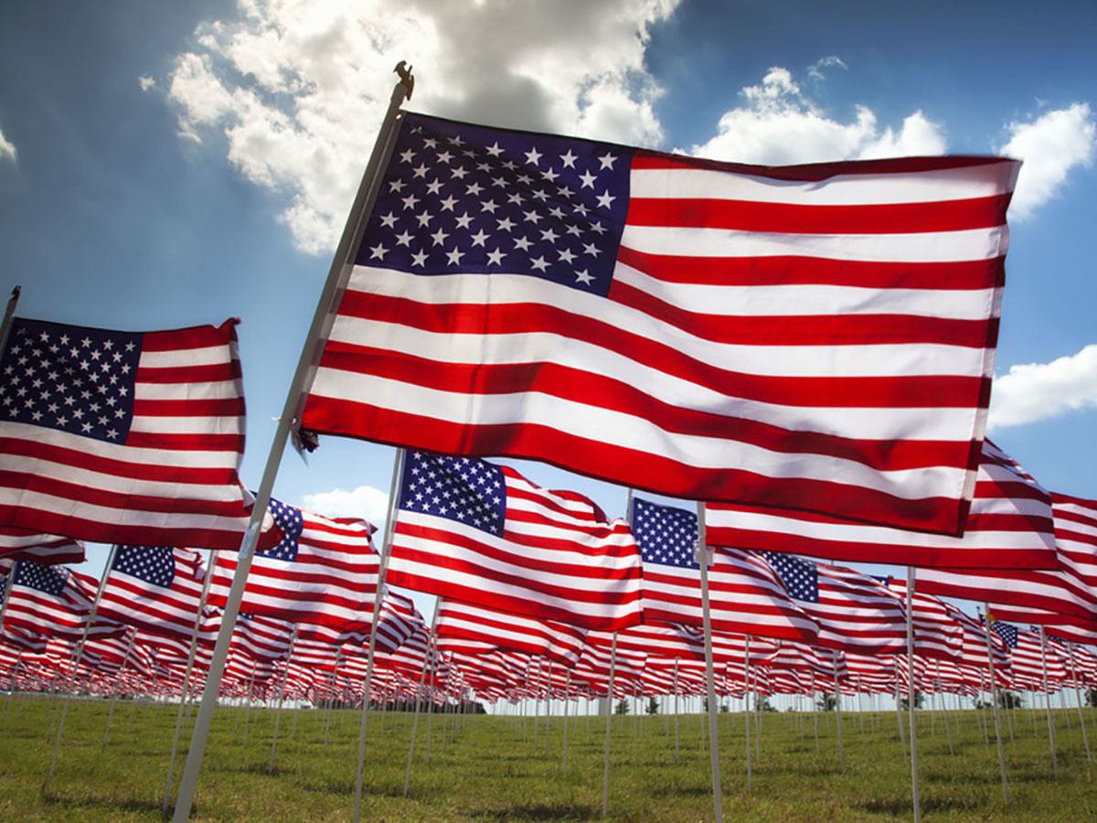 Five Boro Flag Banner and Sign