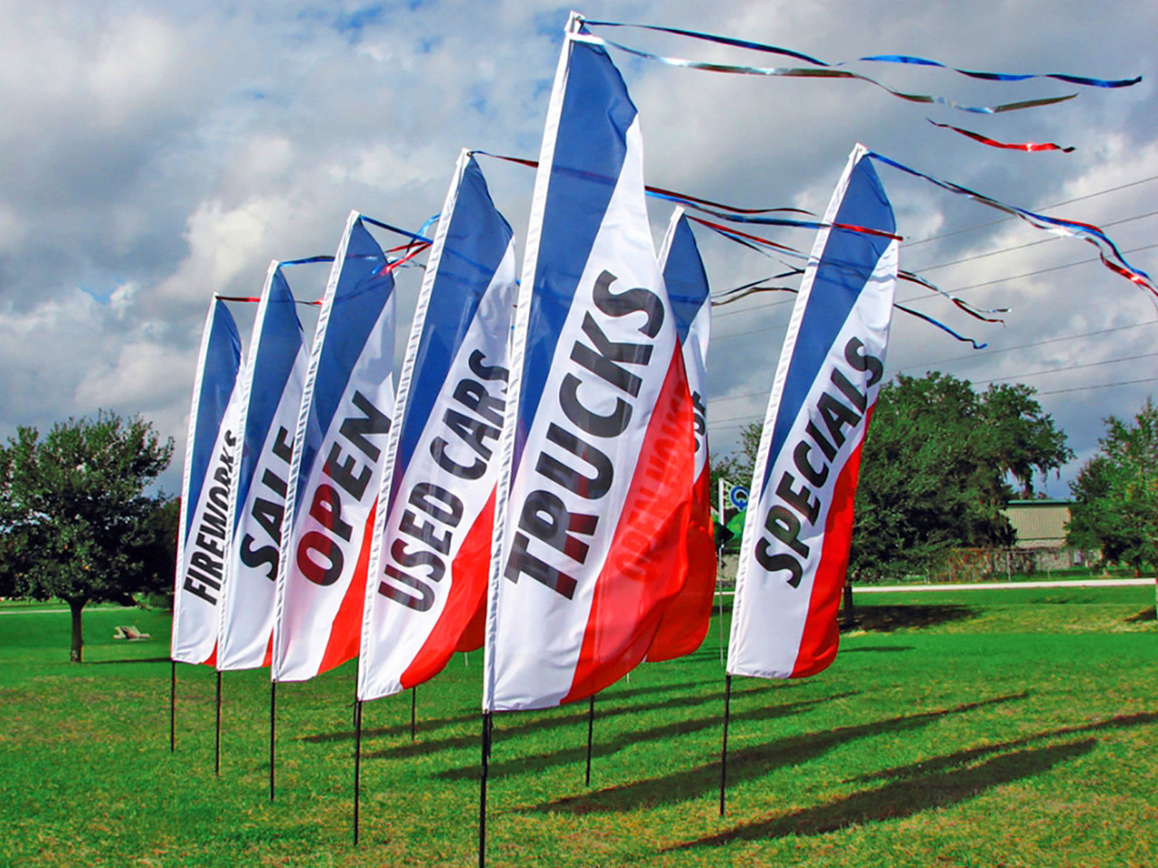 Five Boro Flag Banner and Sign