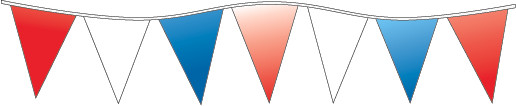 Red, White & Blue Pennants - Five Boro Flag Banner and Sign