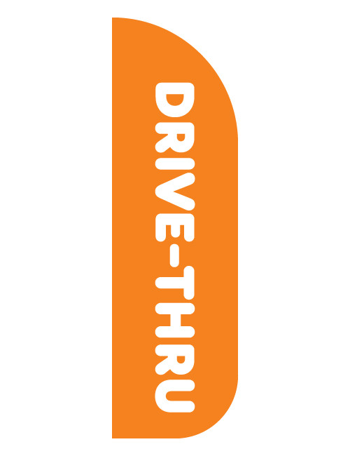 Dunkin' 3'x13' Feather Dancer Flag "Drive-Thru" Orange
