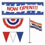 Large Now Open Package - Five Boro Flag Banner and Sign