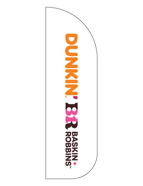 Dunkin' Donuts & Baskin Robbins 3'x13' Feather Dancer Flag White