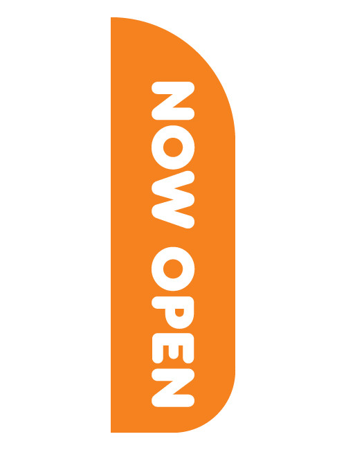 Dunkin' 3'x13' Feather Dancer Flag "Now Open" Orange