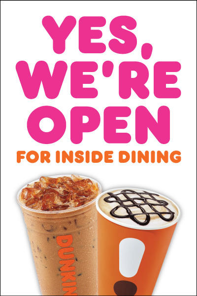 Dunkin' 2'x3' "We're Open" A-Frame Inserts (Pair) - Five Boro Flag ...