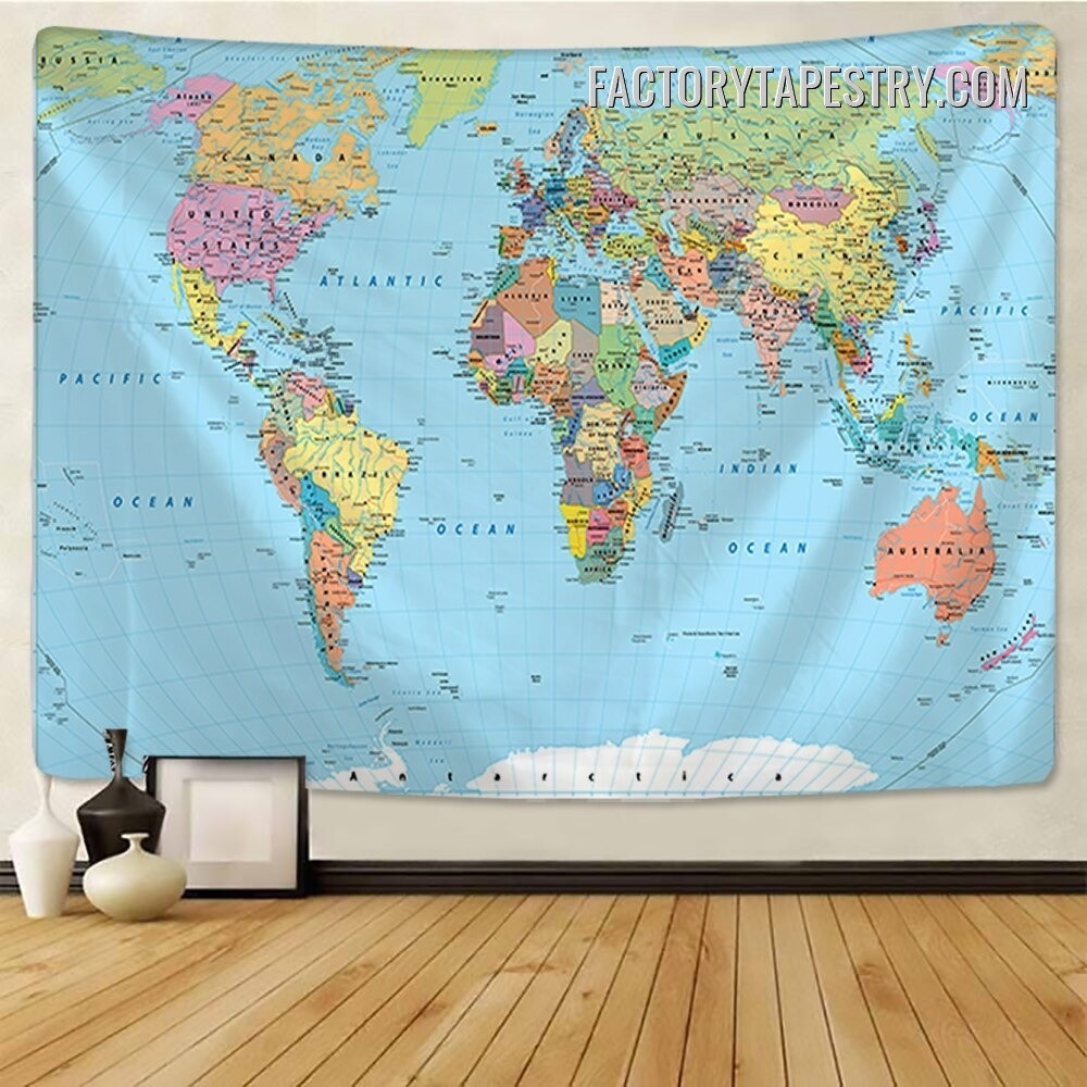 Political World Map - Factorytapestry.com
