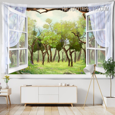 Forest View Window Tapestry - Factorytapestry.com
