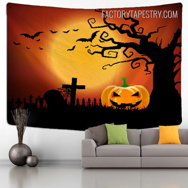 Spooky Pumpkin Halloween Tapestry - Factorytapestry.com