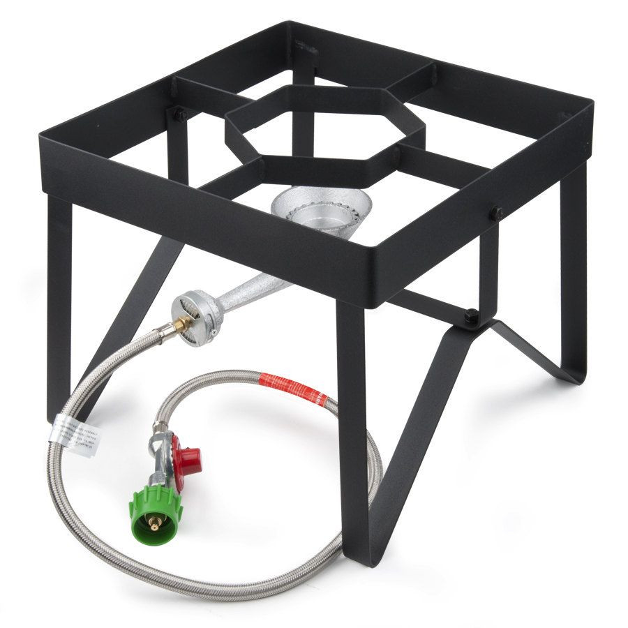 Backyard Pro Square Single Burner - Black, 55,000 BTU - Oak Barrel ...