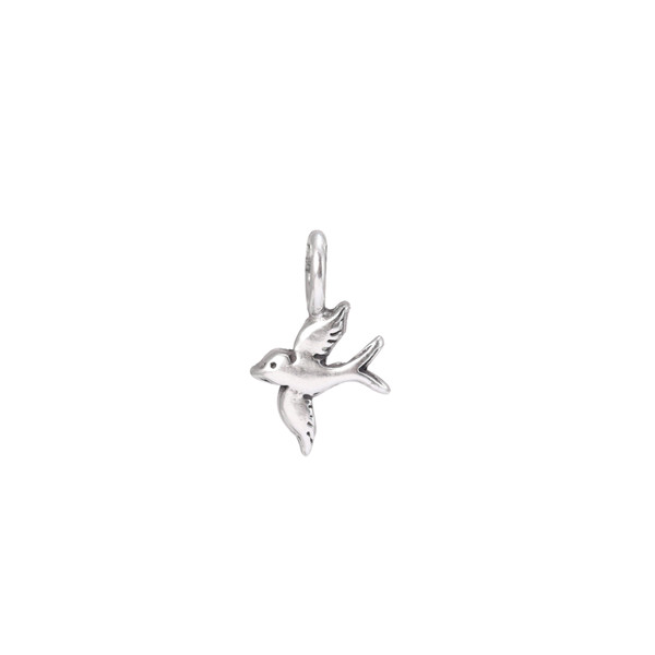 Swallow sculpted silver charm - Marmalade Designs
