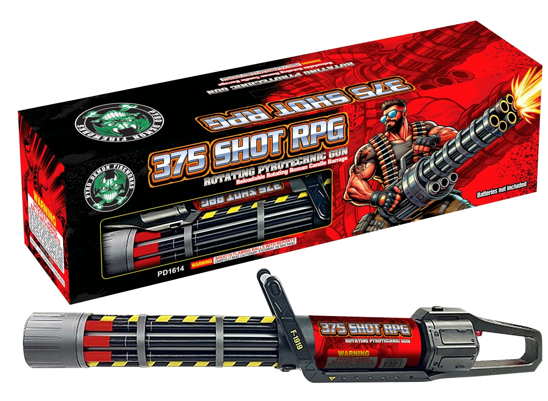 375 SHOT GATLING RPG (ROTATING PYROTECHNIC GUN)