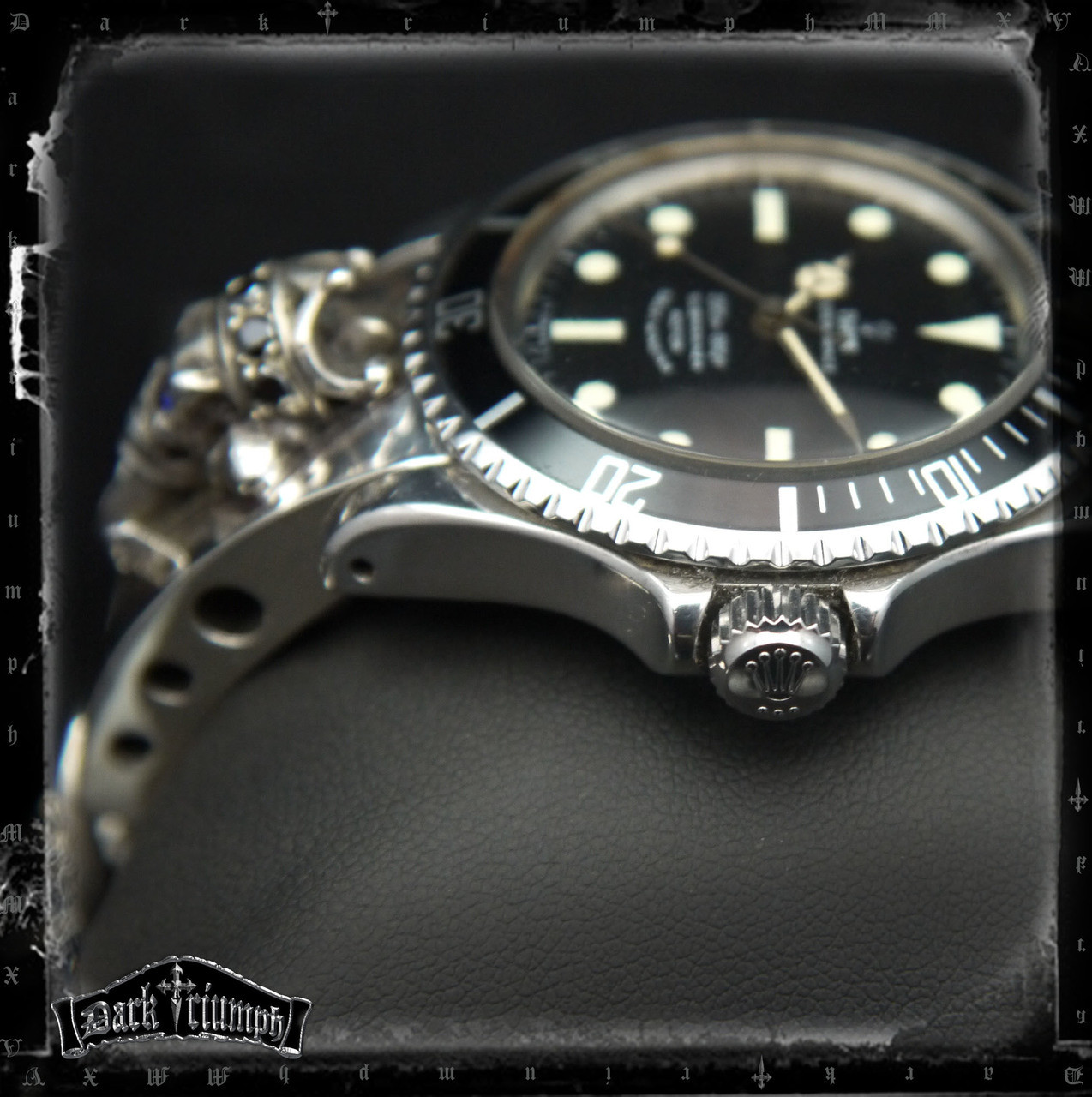 Vintage Rolex Watch | Diamond Sterling Silver Skull Bracelet