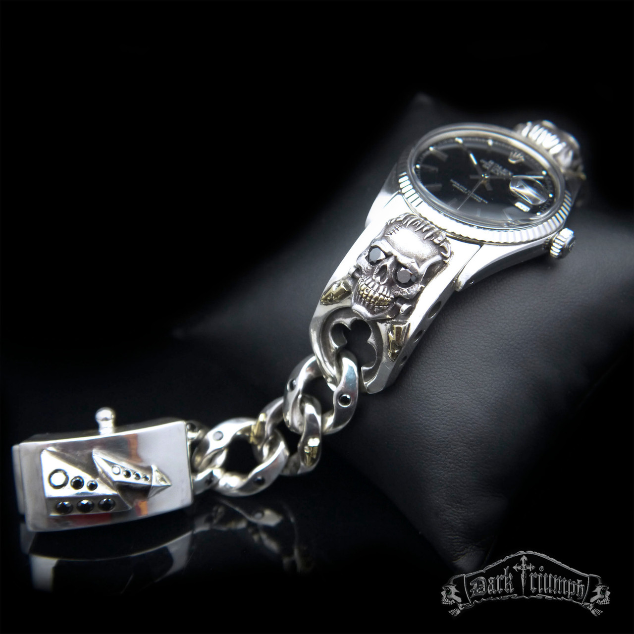 Rolex Watch | Silver Gold Diamond Frankenstein Bracelet