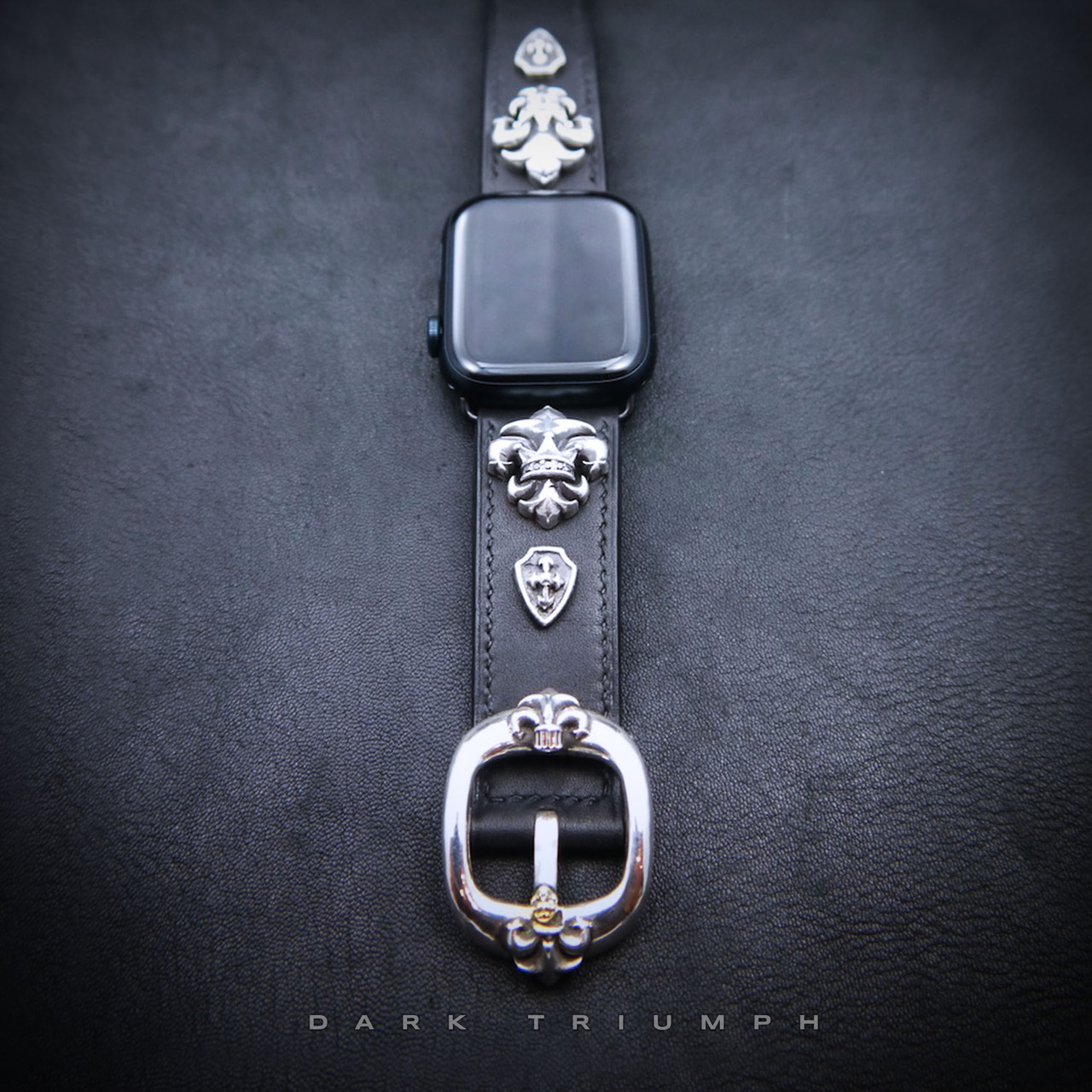 APPLE Watch | Custom Diamond Sterling Silver Gold Leather STRAP ...