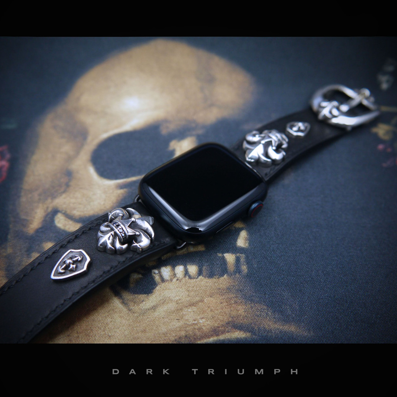 APPLE Watch | Custom Diamond Sterling Silver Gold Leather STRAP ...