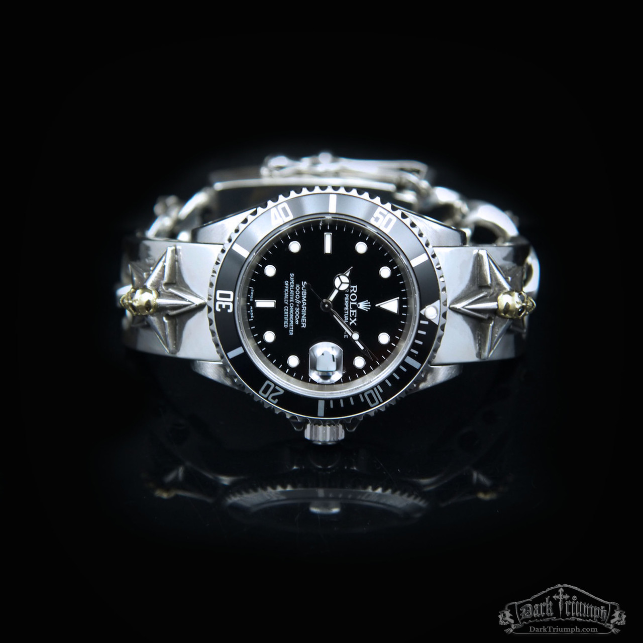 Rolex Watches | Diamond Gold FUCK Sterling Silver Skull Bracelet