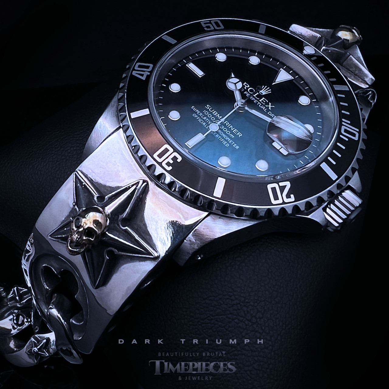Rolex Watches | Diamond Gold FUCK Sterling Silver Skull Bracelet