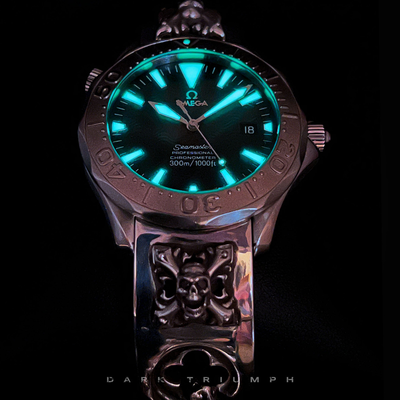 Custom Luxury Watches | Diamond Skull Gold Sterling Silver