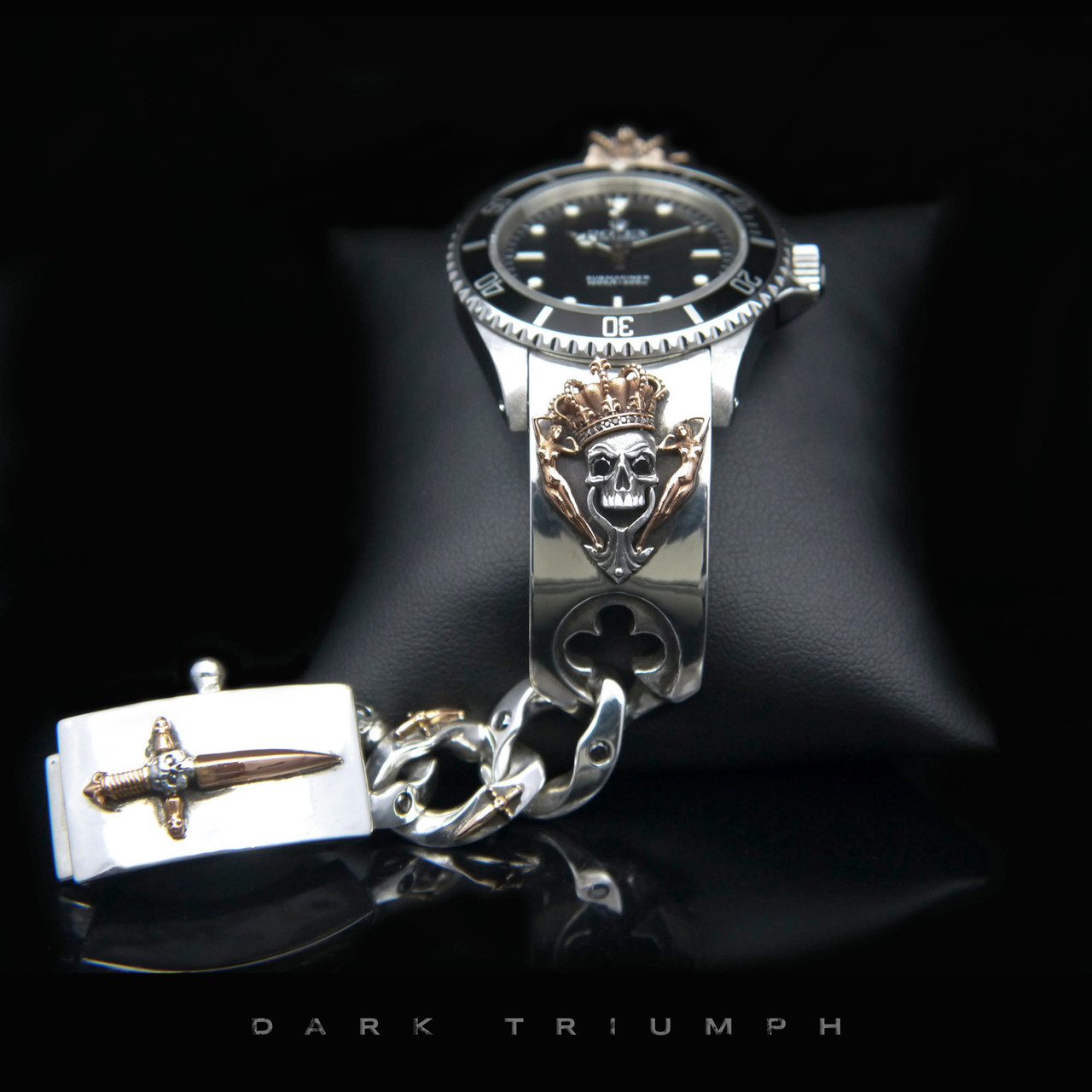 Rolex Watches | Diamond Gold Goddess Aphrodite Skull Silver Skull Bracelet