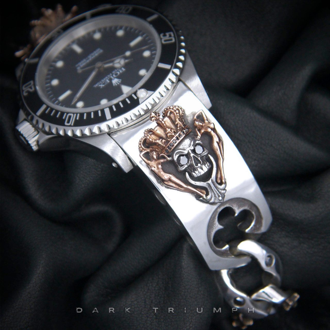 Rolex Watches | Diamond Gold Goddess Aphrodite Skull Silver Skull Bracelet
