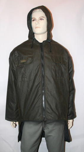 Long Sleeve Brown Oil Skin Jacket. - Squires Manufacturing Co Ltd