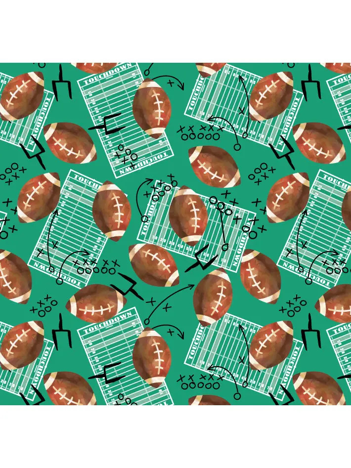 Macaron + Me Football Field Bamboo Footsie Zip Sleeper - SnapdragonsBaby