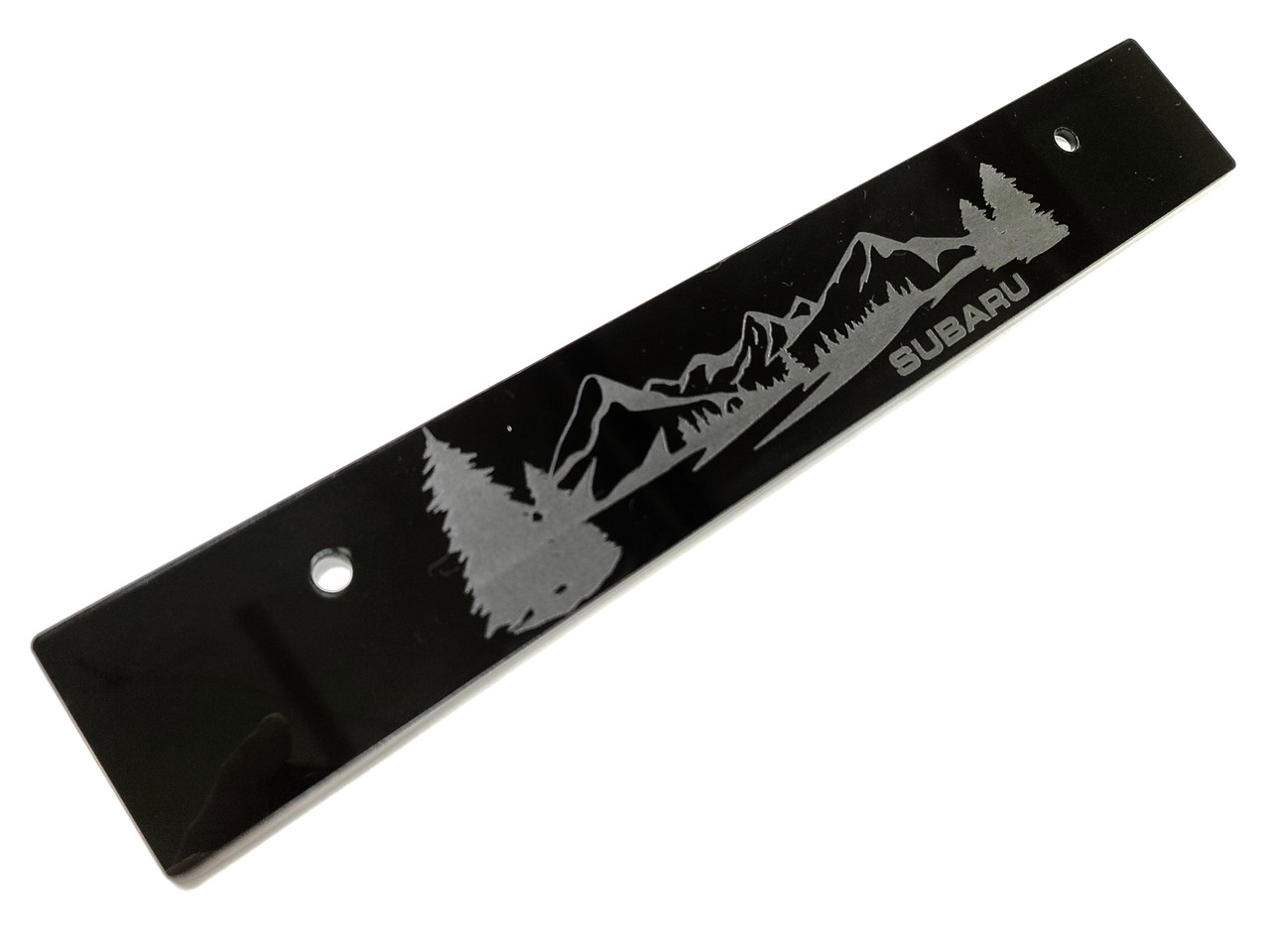 Mountains & Forest Vanity Plate w/ Subie Lettering Engraved - Gloss ...