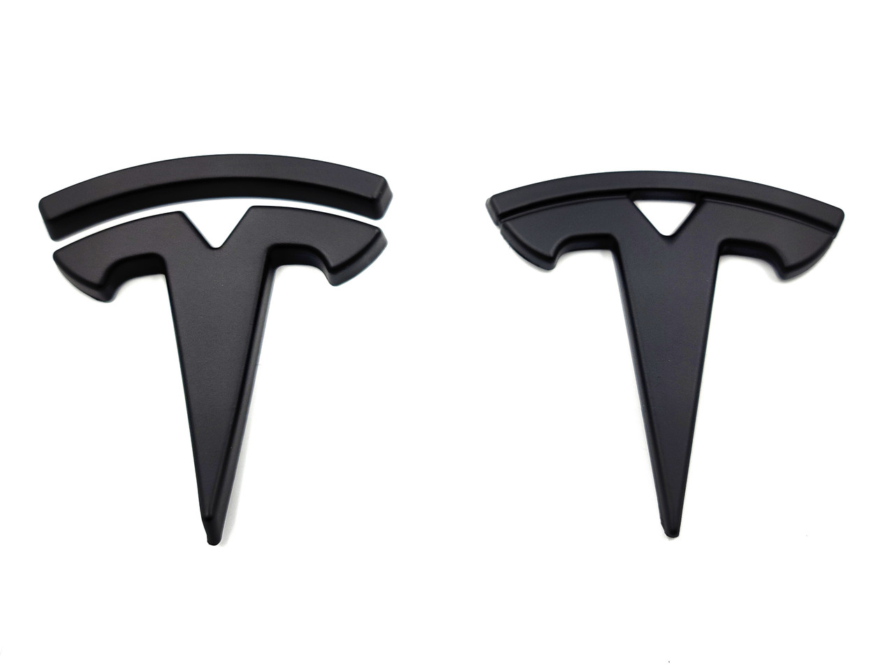 Matte Black - Emblem Cover For Front, Rear Steering Wheel (Tesla Model ...