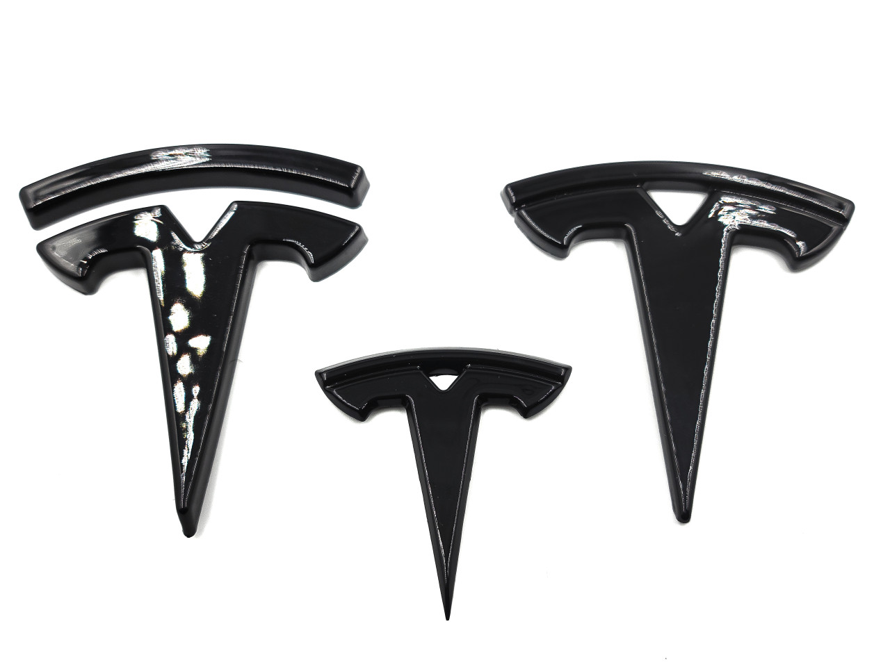 Gloss Black - Emblem Cover For Front, Rear, and Steering Wheel (Tesla ...