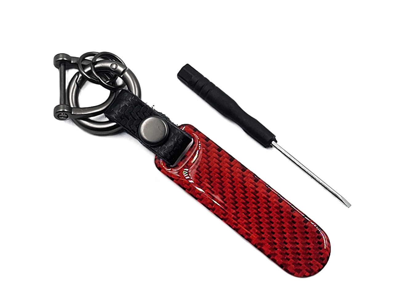 Red Carbon Fiber Tag Keychain - JDMFV WRAPS