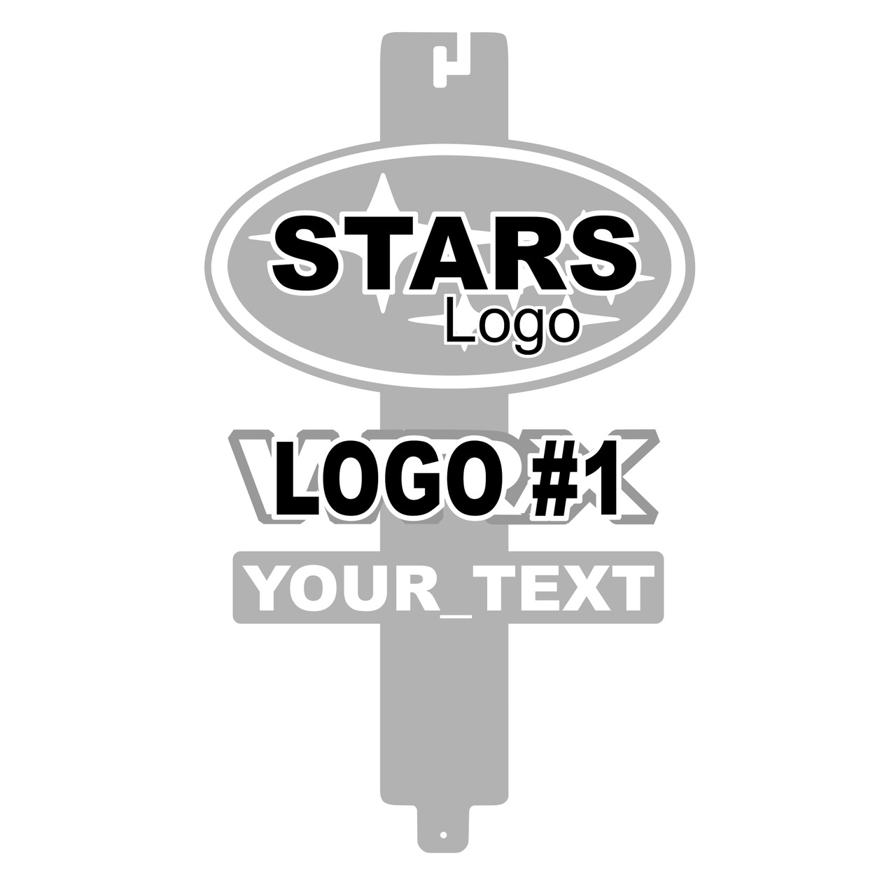 Custom Hood Prop - with Stars & logo #1 w/ Custom Text (1/4" ThIck ...