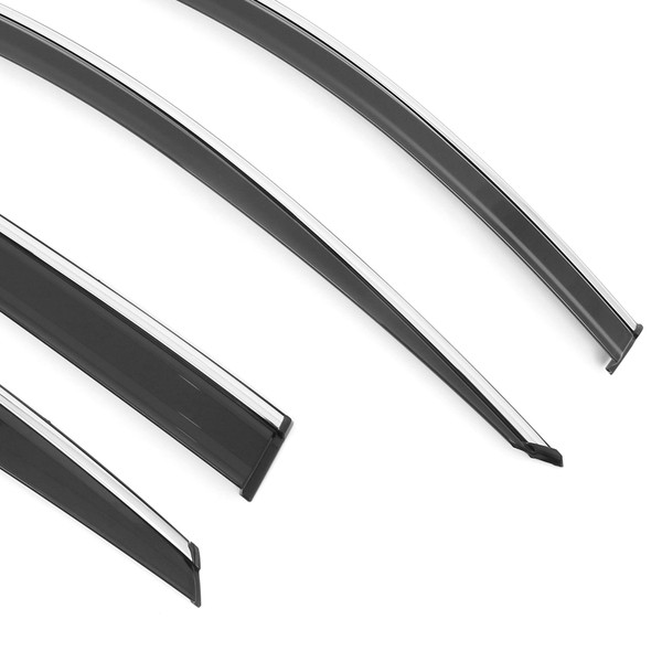 Mugen Style w/ Chrome Trim Window Visors Rain Guard Deflectors | 2018 ...