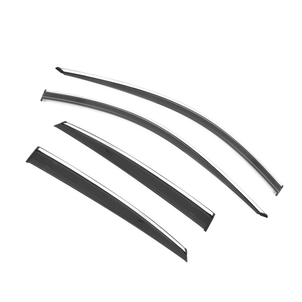 Mugen Style w/ Chrome Trim Window Visors Rain Guard Deflectors | 2018 ...