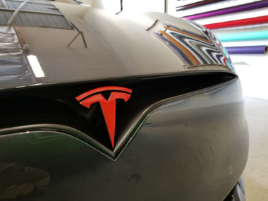 Emblem Overlays Front & Rear (Tesla Model S) - JDMFV WRAPS