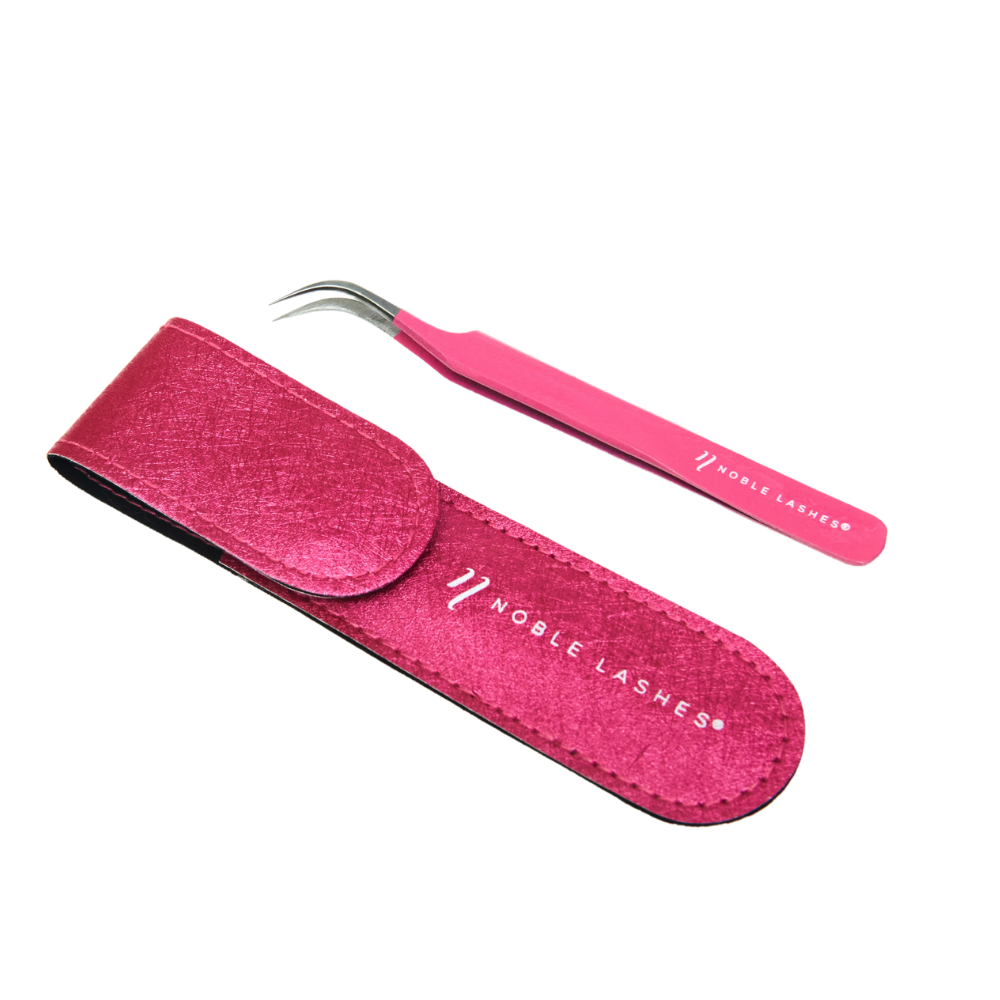 Pink tweezer for eyelashes