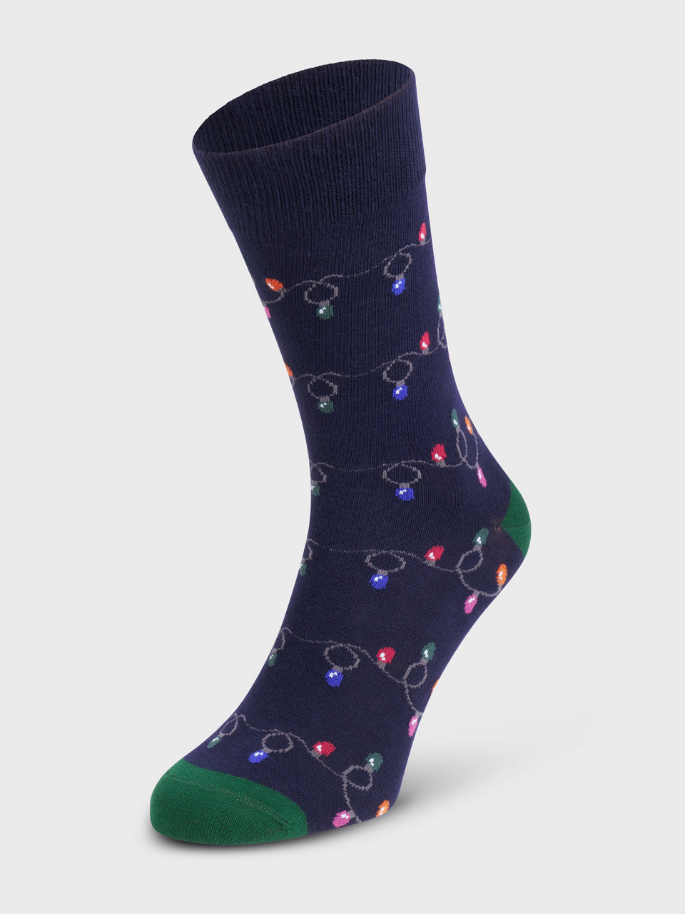 Men's Navy Christmas Lights Socks | Peter Christian