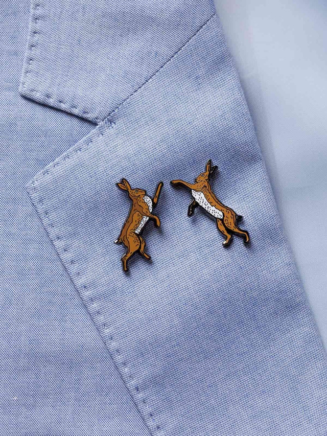 Hares lapel pins | Peter Christian