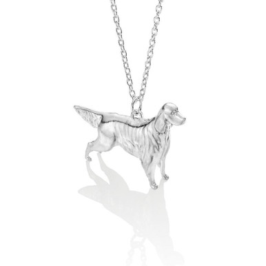 Sterling Silver Irish Setter Pendant | Silver Lucy London