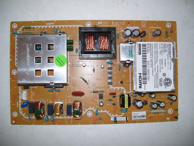 1LG4B10Y048C0 / Z5VGE Sanyo DP42841 Power Supply Board - TvPartsGuy.com