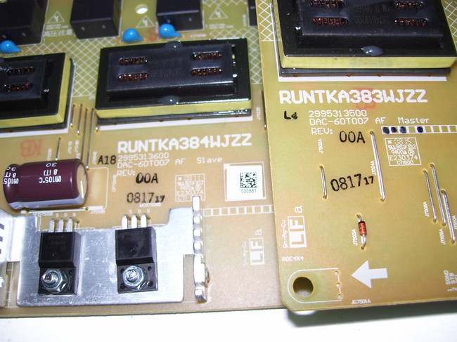 Sharp LC-46SB54U MASTER AND SLAVE Inverter BoardS RUNTKA383WJZZ ...