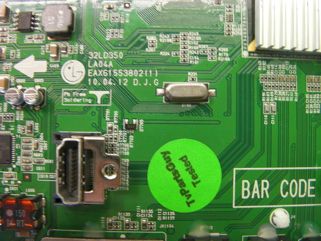 LG 32LD350 Main Board EAX61553802(1) / EBU60926902-P - TvPartsGuy.com