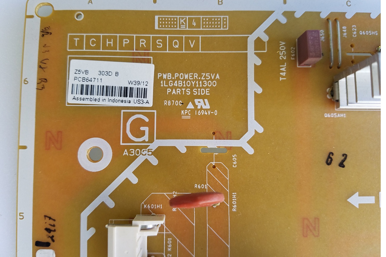 Sanyo DP42841 Power Supply 1LG4B10Y11300 Z5VB / 1LG4B10Y11300 ...
