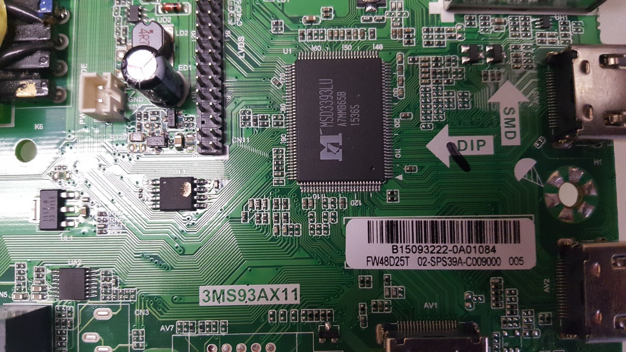 Sanyo FW48D25T Main / Power Supply Board TP.MS3393.PD789 / 02-SPS39A ...