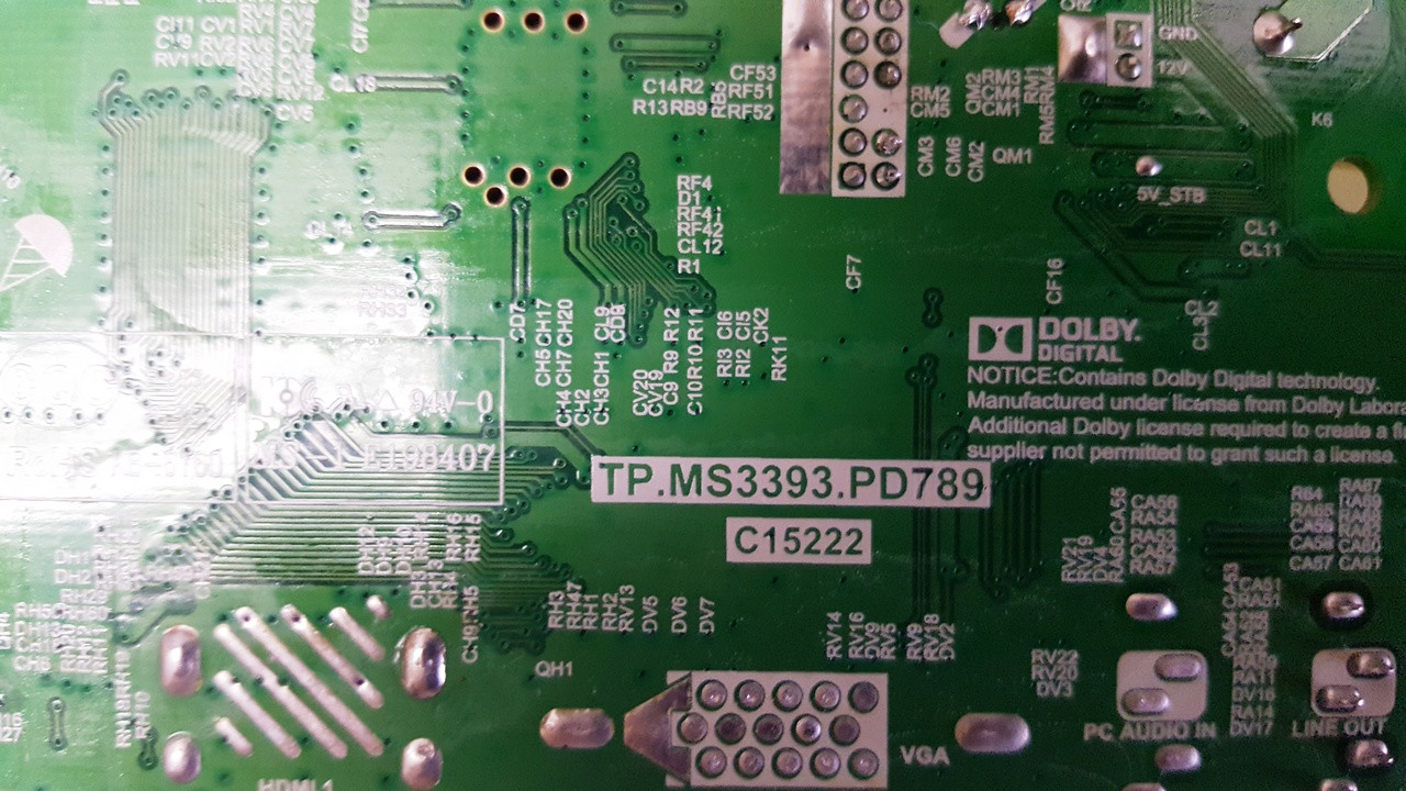 Sanyo FW48D25T Main / Power Supply Board TP.MS3393.PD789 / 02-SPS39A ...