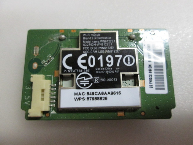 LG Wi-Fi Module EAT61813801 / WN8122E1 / 141812220005J R01 - TvPartsGuy.com