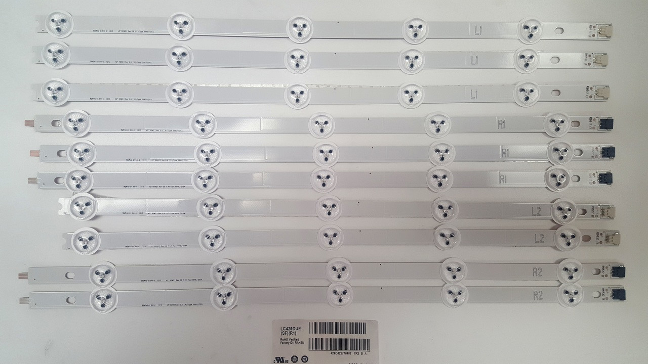 LG 42LN5300 LED LIGHT STRIPS Set OF 10 6916L-1214A & 6916L-1215A ...