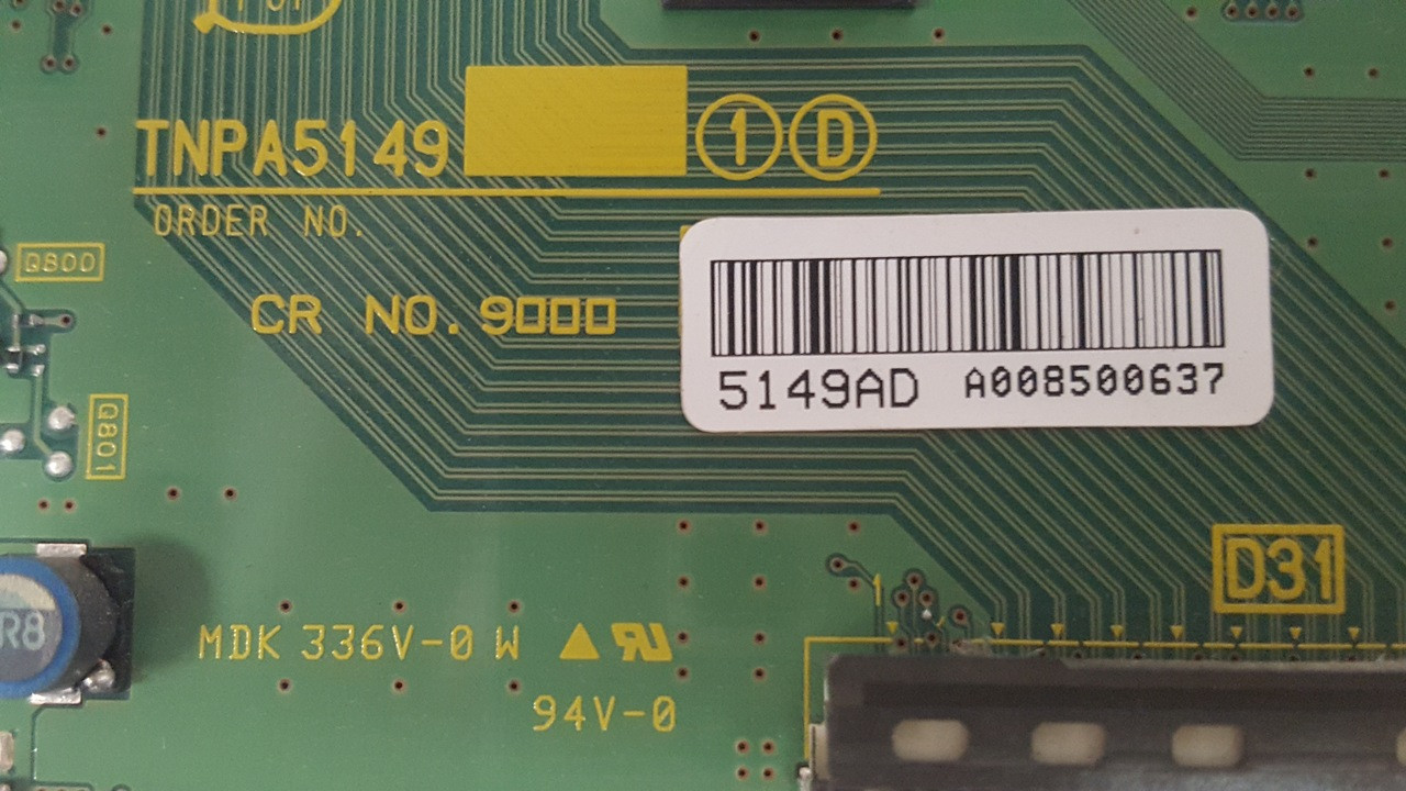 Panasonic TC-P54VT25 Logic Control Board TNPA5149AD - TvPartsGuy.com